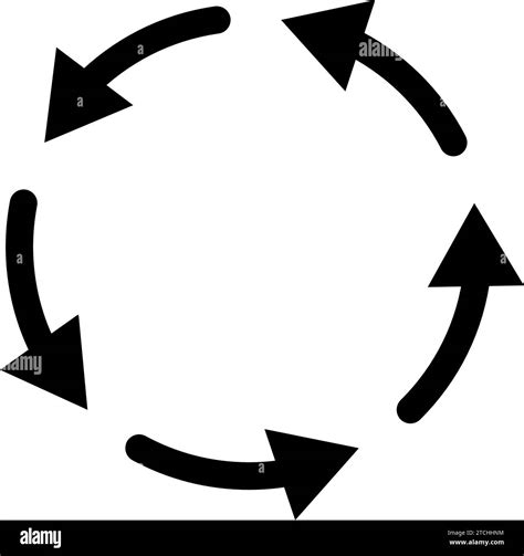 Five Circle Arrow Icon Round Reload Restart Recycle And Repeat Symbol Five Arrow In Loop