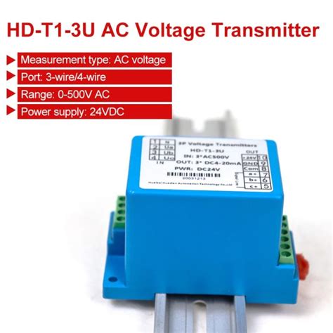 3 Phase Ac 0 500v Voltage Transducer 4 20ma Three Phase Voltage Sensor