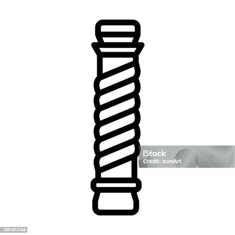 역사 컬렉션의 기둥 아이콘입니다 흰색 배경에 격리된 얇은 선형 기둥 기둥 아키텍처 윤곽선 아이콘 라인 벡터 기둥 사인 웹 및 모바일 기호 0명에 대한 스톡 벡터 아트 및