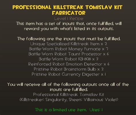 What Can I Get For This Killstreak Kit As A Kit Not A Fabricator R Tf2