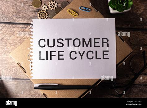 Customer Life Cycle Text On A Blue Background With Keyboard And Clipboard Business Concept