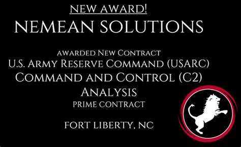 Nemean Solutions Awarded New Us Army Reserve Command Usarc Command And Control C2 Analysis