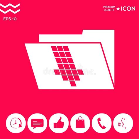 Folder Down Arrow Icon Stock Vector Illustration Of Archive 119975372