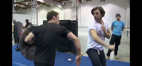 Rach On Twitter Chris Evans And Sebastian Stan Practicing The Knife Scene In Casual Clothing