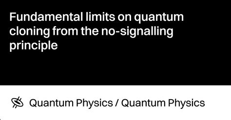 Fundamental Limits On Quantum Cloning From The No Signalling Principle
