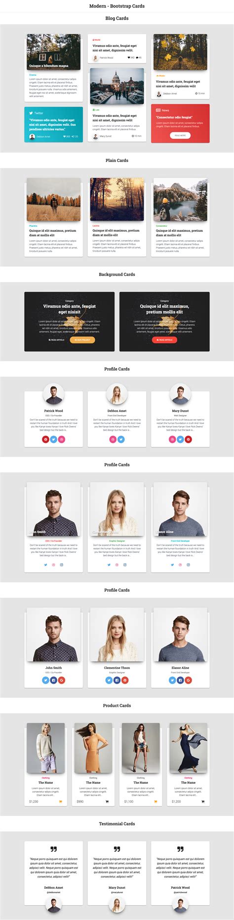 Modern Responsive Bootstrap 5 Cards By Adamthemes Codecanyon