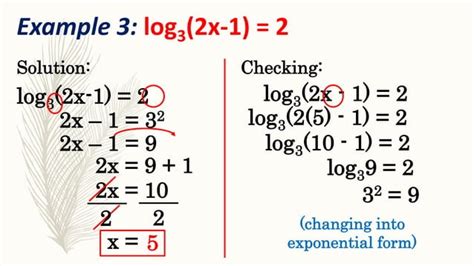 Solving Logarithmic Equations And Inequalities Ppt