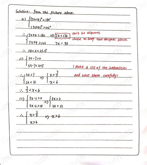 solved write an inequality or pair of inequalities to describe the