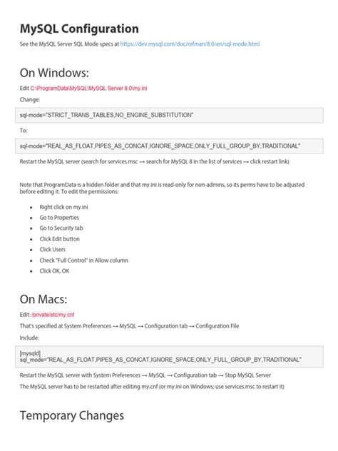 Mysql Configuration Pdf