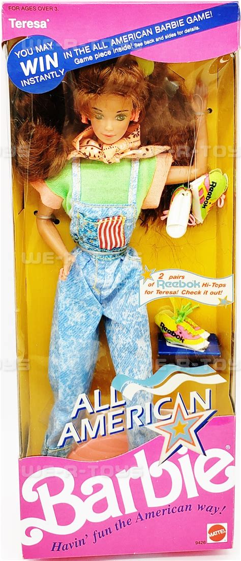 Barbie All American Teresa Doll Reebok Mattel 1990 9426 New