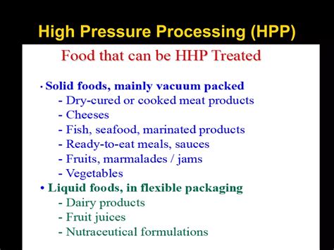 High Pressure Processing In Food Ppt Ppt