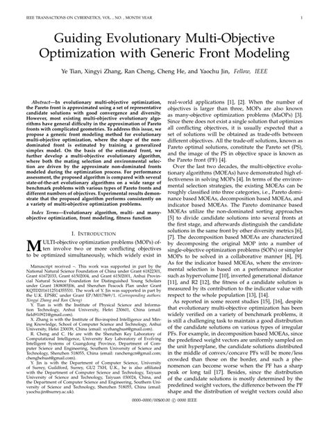 Pdf Guiding Evolutionary Multiobjective Optimization With Generic Front Modeling
