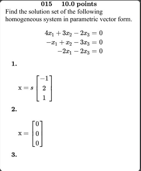 Solved 014100 Points Describe The Solution Set To The