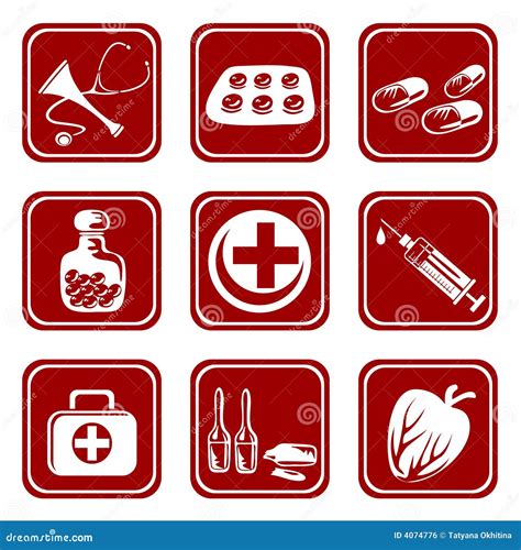 Negen Medische Symbolen Vector Illustratie Illustration Of Decoratief