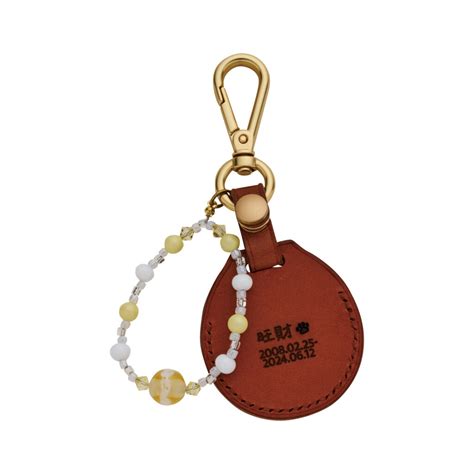皮革圓形鑰匙圈串飾 Vivigreen寵物紀念骨灰罐骨灰紀念飾品