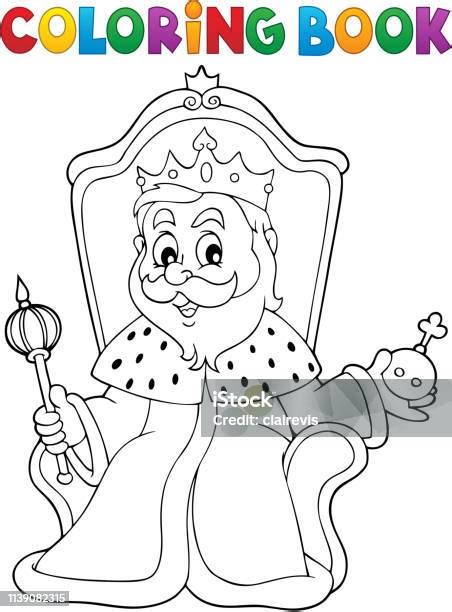 สมุดระบายสี คิง บนบัลลังก์ ธีม 1 ภาพประกอบสต็อก ดาวน์โหลดรูปภาพตอนนี้ กระดาษระบายสี ศิลปะ