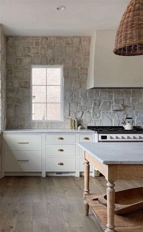Rustic Kitchen With Stone Walls
