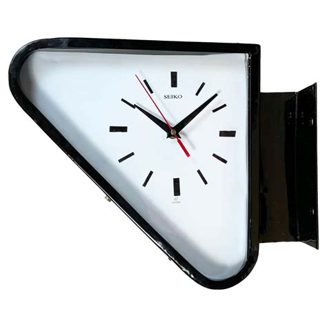 Vintage Black Seiko Maritime Double Sided Wall Clock 1970s For Sale At