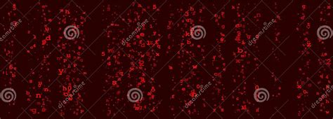 Digital Binary Code On Dark Red Background Data Breach Stock Vector