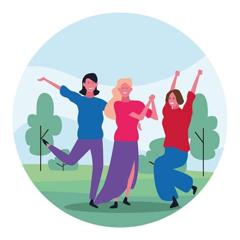 Premium Vector Girls Having Fun Colorful Design