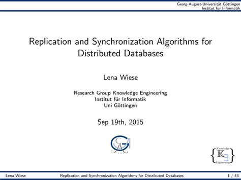 Replication And Synchronization Algorithms For Distributed Databases