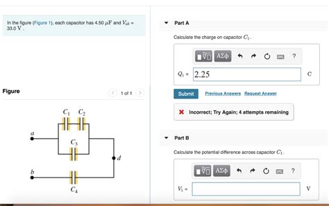 Solved In The Figure Figure 1 Each Capacitor Has 4 50 Uf