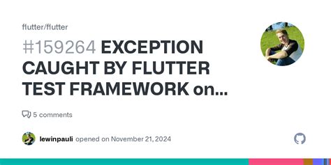 Exception Caught By Flutter Test Framework Only Outputs ═════ In Exception Caught By Flutter Test Framework Only Outputs ═════ In