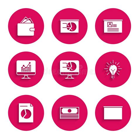 Set Computer Monitor With Graph Chart Stacks Paper Money Cash Chalkboard Light Bulb Rays