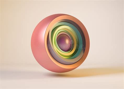 Colored Nested Spheres 3d Rendering Stock Illustration Illustration