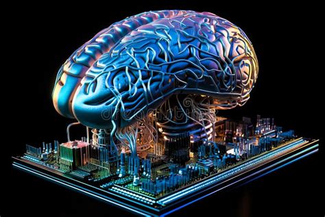 Ai Chipset With Human Brain On Computer Circuit Board Artificial Intelligence Data Mining And