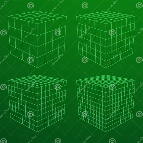 Wireframe Mesh Cube Stock Vector Illustration Of Complex 97471883