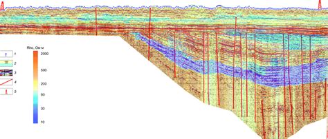 seismic geoelectric section based on the 2d tem and 2d cdp data on the