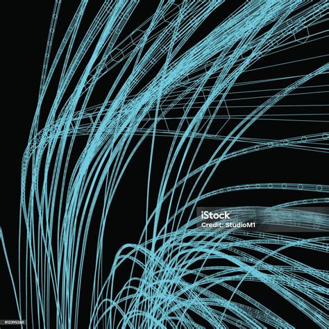 연결 구조입니다 와이어 프레임 벡터 일러스트입니다 3d 추상적인 배경입니다 광학 섬유입니다 0명에 대한 스톡 벡터 아트 및 기타 이미지 Istock