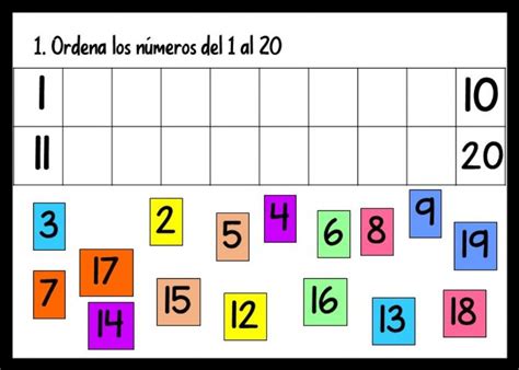 Ejercicio De Ordena Los Números Del 1 Al 20 Actividades Con Numeros