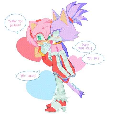 Amy Rose And Blaze The Cat Sonic Drawn By Kmoriorz Danbooru