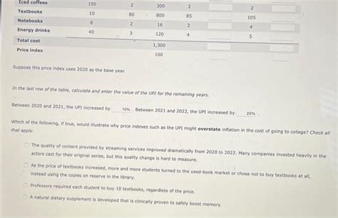 Solved 1 Calculating Inflation Using A Simple Price Index Chegg Com