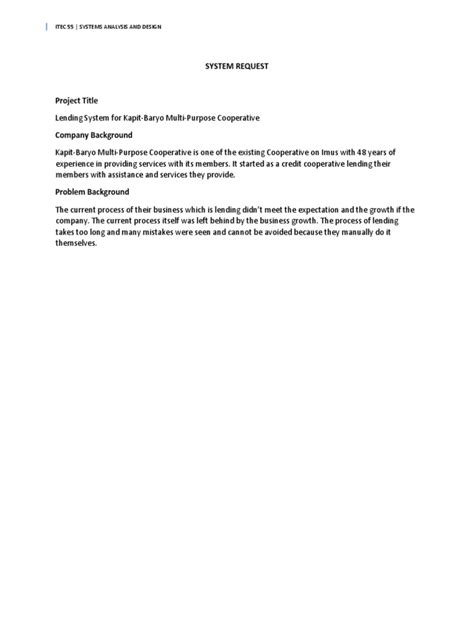 System Request Itec 55 Systems Analysis And Design Pdf