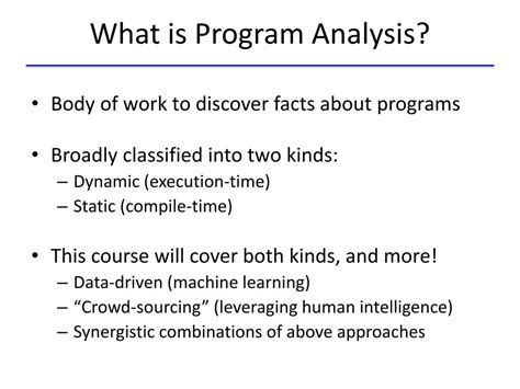 Ppt Introduction To Program Analysis Powerpoint Presentation Free