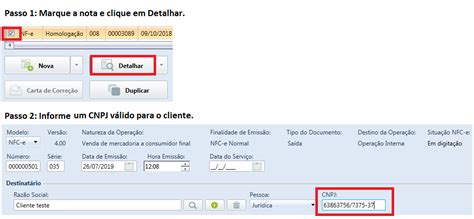 Validação Nfc E O Cnpj Do Destinatário Informado é Inválido Nf Easy Base De Conhecimento
