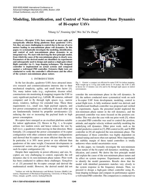 Pdf Modeling Identification And Control Of Non Minimum Phase