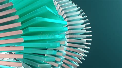An Abstract Geometric Structure Featuring Teal And Silver Elements In A