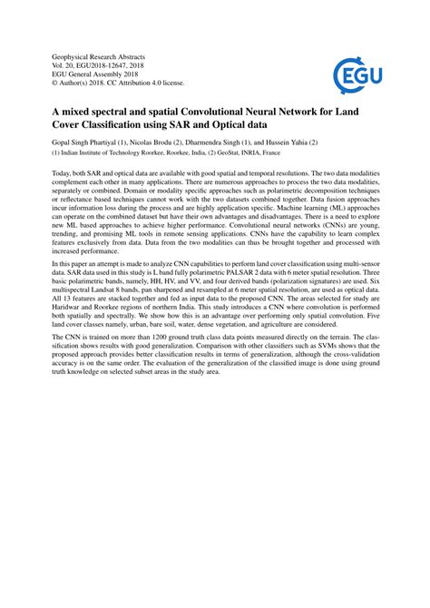 Pdf A Mixed Spectral And Spatial Convolutional Neural Network For Land Cover Classification