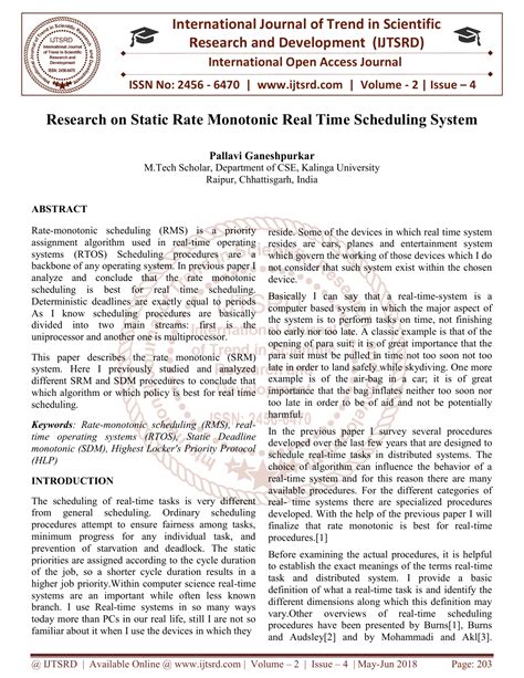 Research On Static Rate Monotonic Real Time Scheduling System