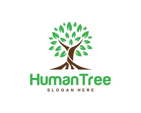 Premium Vector Green Leaves And Human Tree Logo Design Vector Template