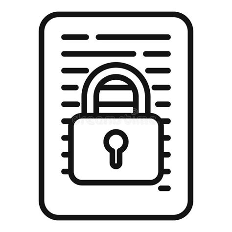 Document Privacy Icon Outline Vector Data Protect Stock Vector