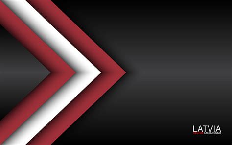 현대 벡터는 라트비아어 색상과 텍스트에 대한 회색 여유 공간 라트비아 국기의 모양에 종이의 오버레이 시트 라트비아에서 만든