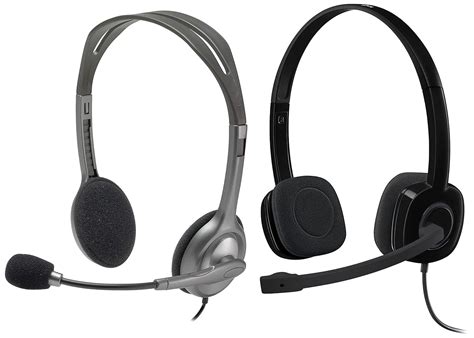 Logitech H151 Wired On Ear Headphones With Mic Black And H110 Wired