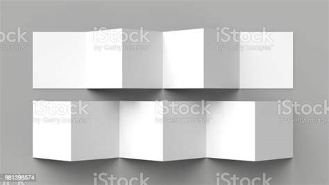 12 페이지 전단지 6 패널 아코디언 배z 평방 브로셔 모의 접어 회색 배경에 고립 3d 그림입니다 실물 모형에 대한 스톡 사진 및 기타 이미지 Istock