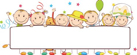 کادر و قاب کارتونی مهد کودکی با حاشیه کودکان برای نوشتن