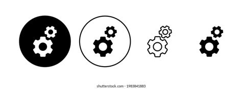 Setting Icon Set Cog Settings Icon Stock Vector Royalty Free
